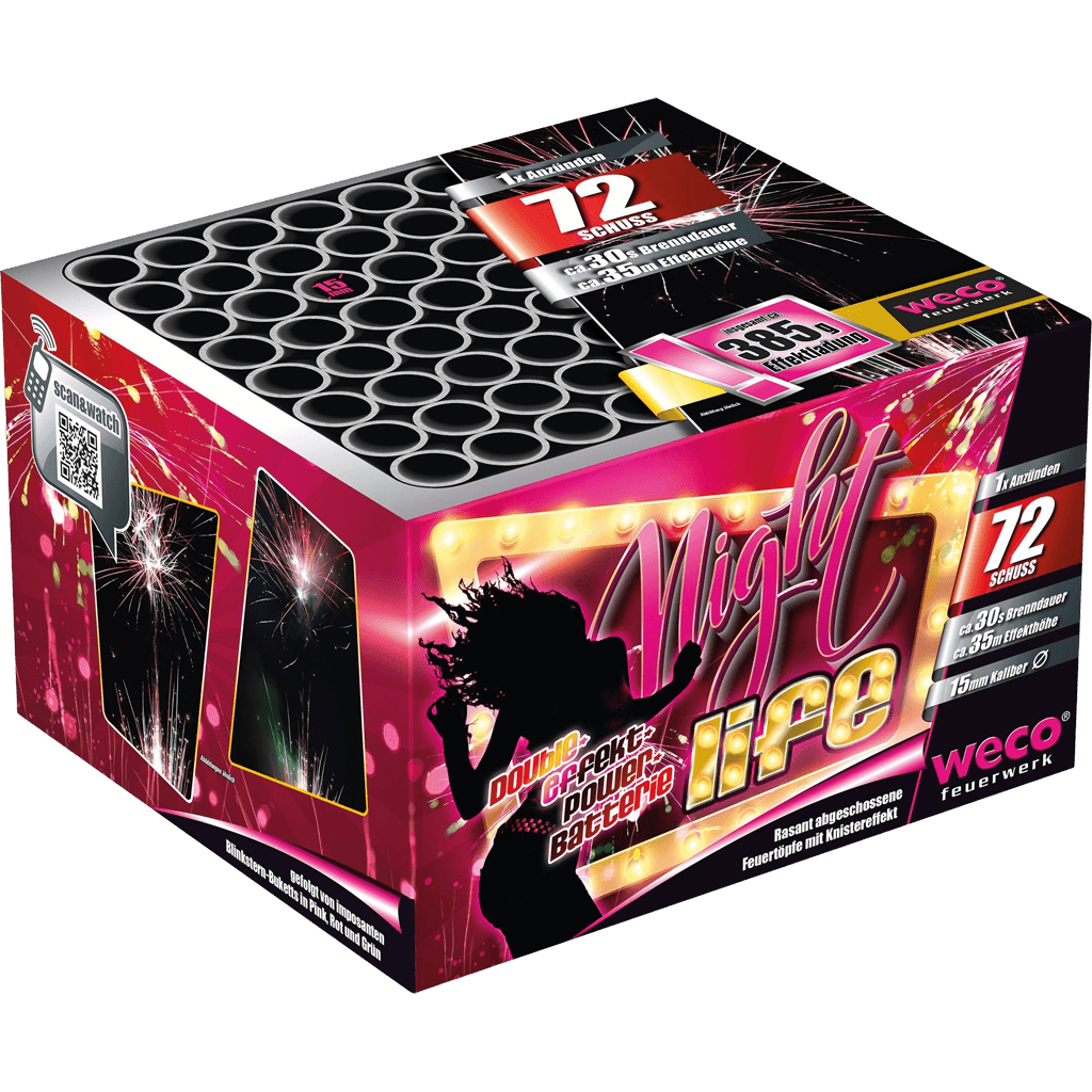 WECO Nightlife 72 Schuss Batteriefeuerwerk | 3194